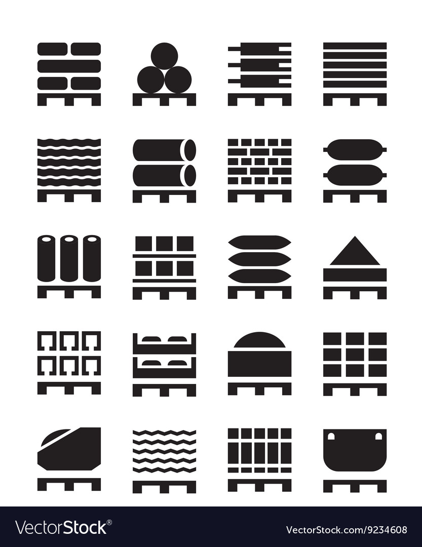 Pallets with construction materials Royalty Free Vector