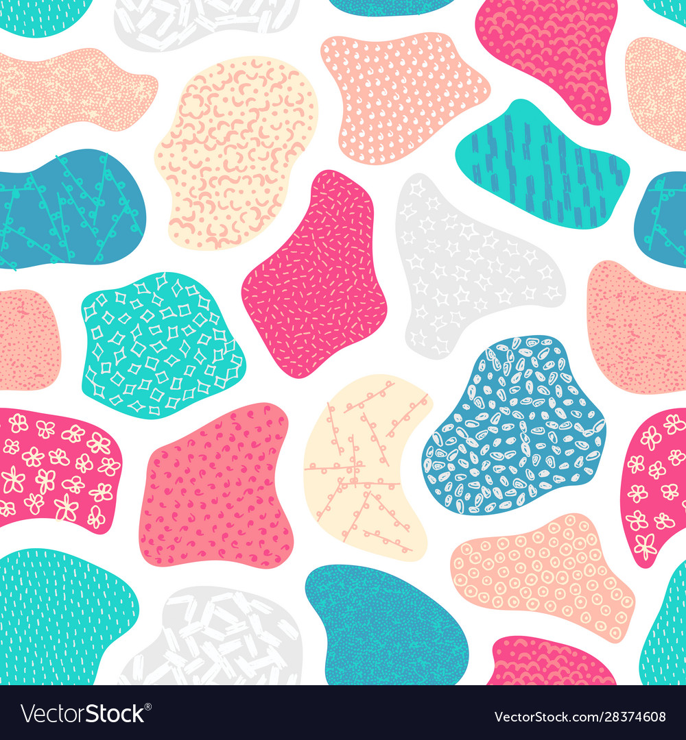 Seamless pattern with hand drawn abstract Vector Image