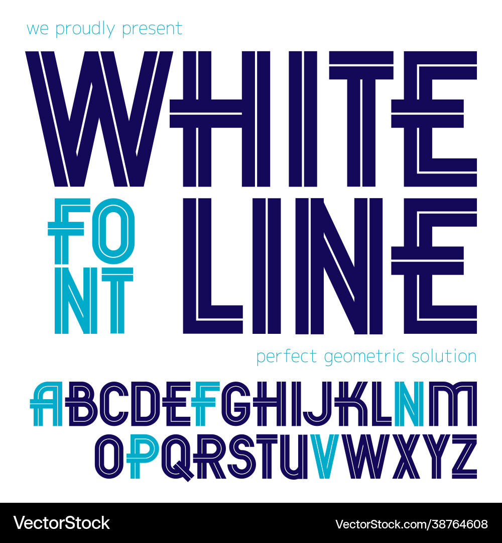 Set capital alphabet letters made with white Vector Image