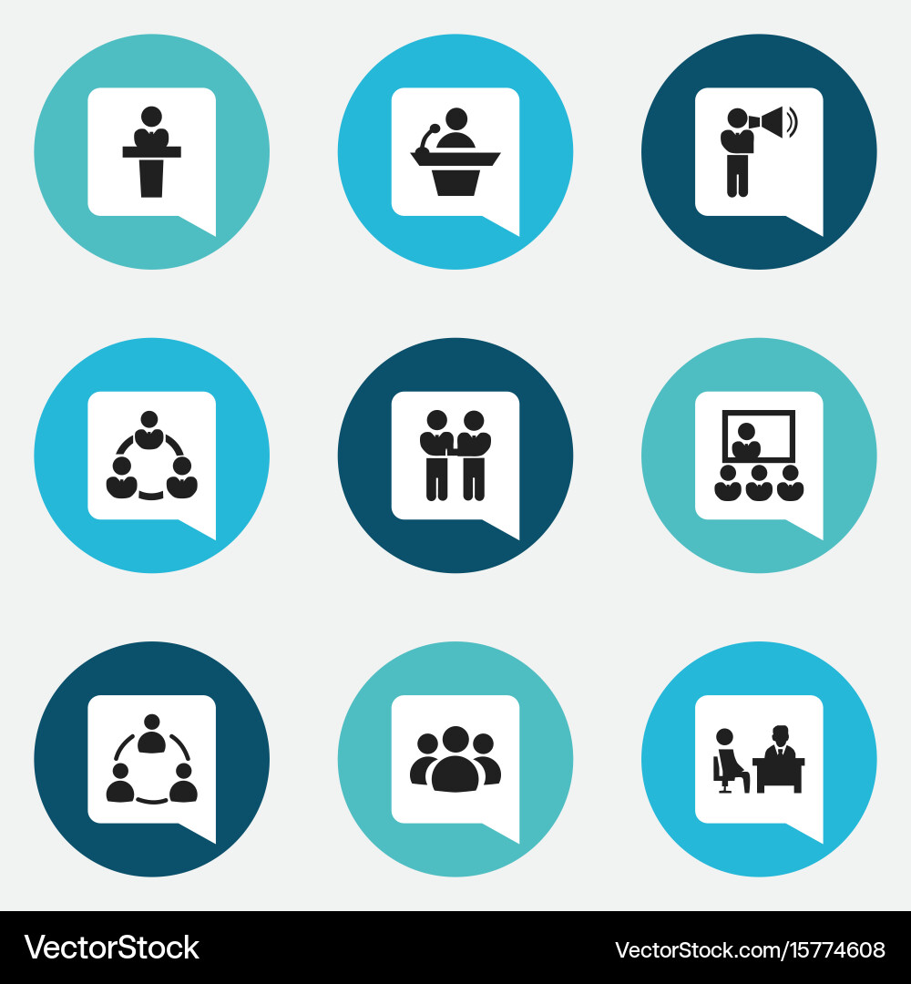 Set of 9 editable community icons includes Vector Image