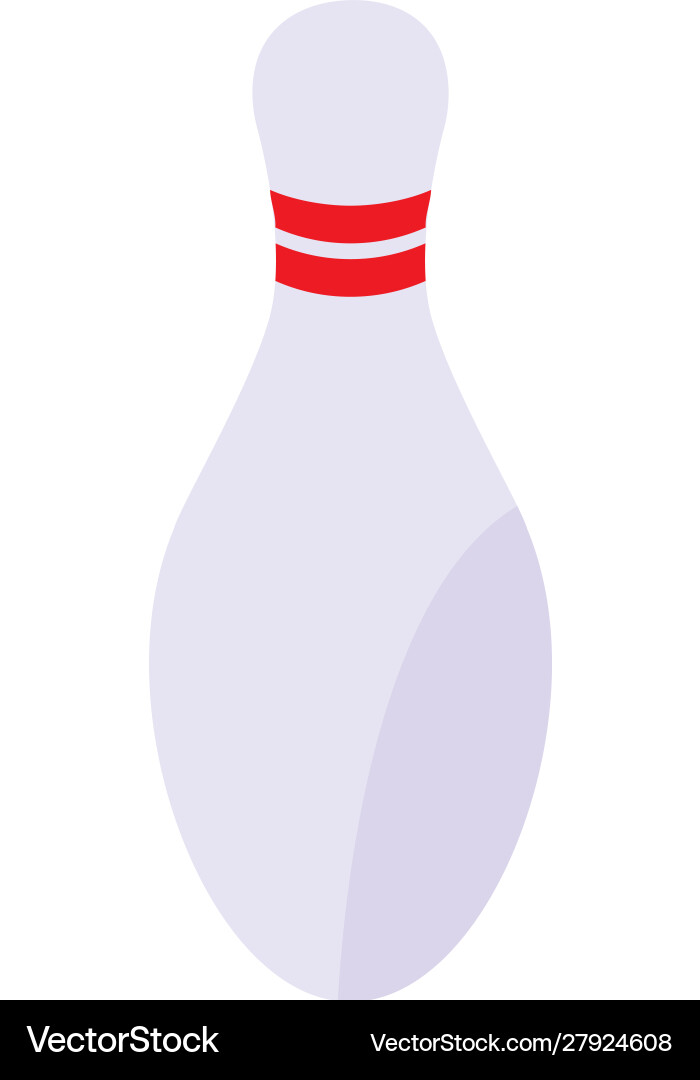 Sport bowling pin flat style icon Royalty Free Vector Image