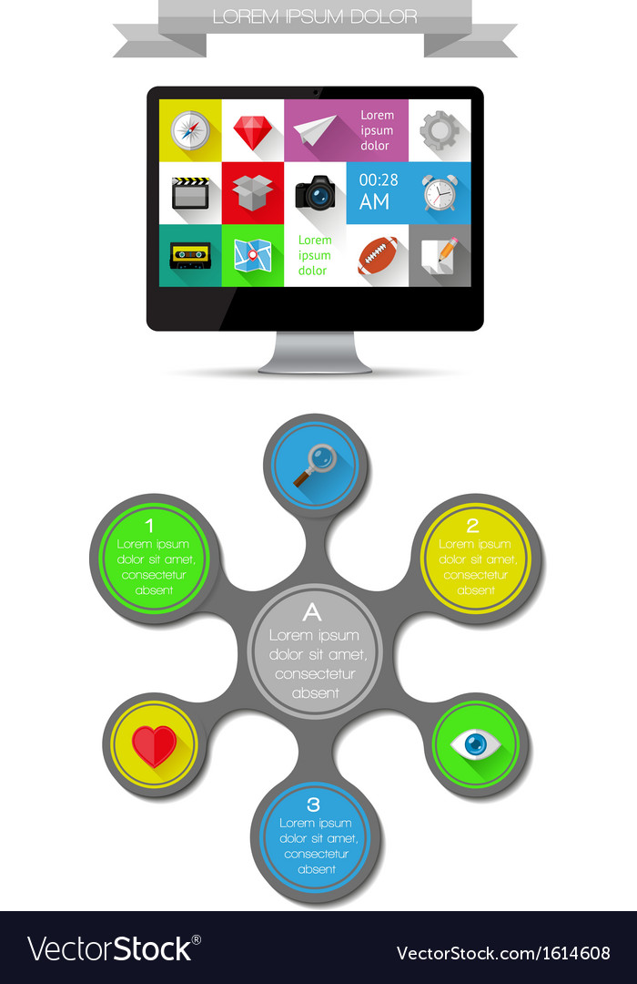 Ui infographics and web elements Royalty Free Vector Image