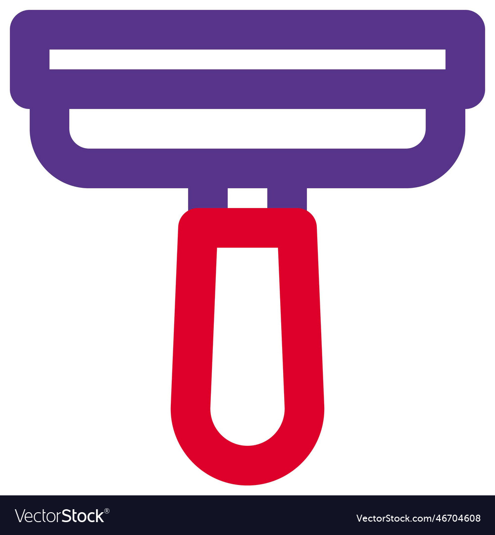 Using handled squeegee to clean or scrape Vector Image