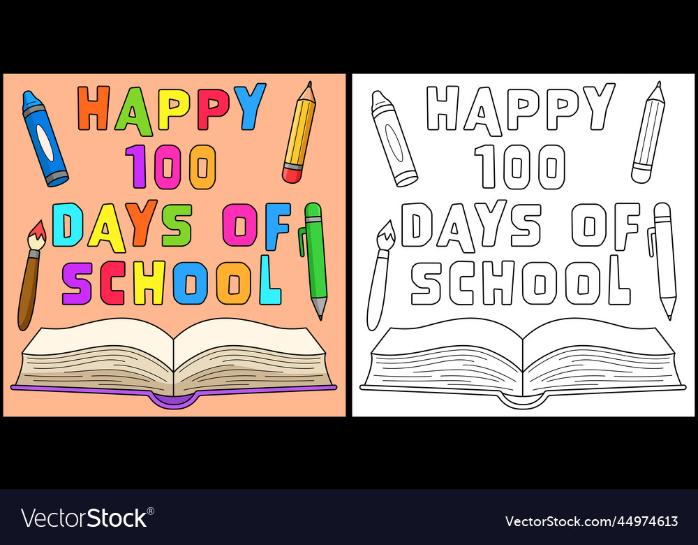100th day of school text book Royalty Free Vector Image