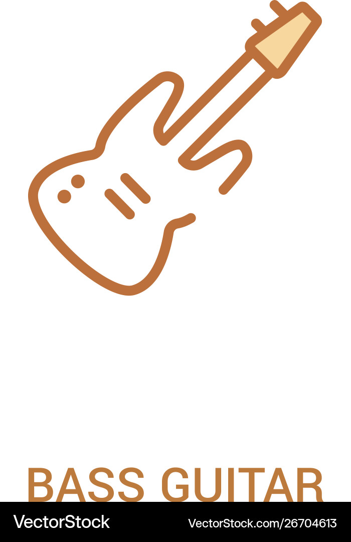 Bass guitar concept 2 colored icon simple line Vector Image
