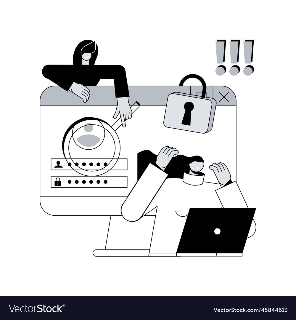 Data stealing malware abstract concept Royalty Free Vector