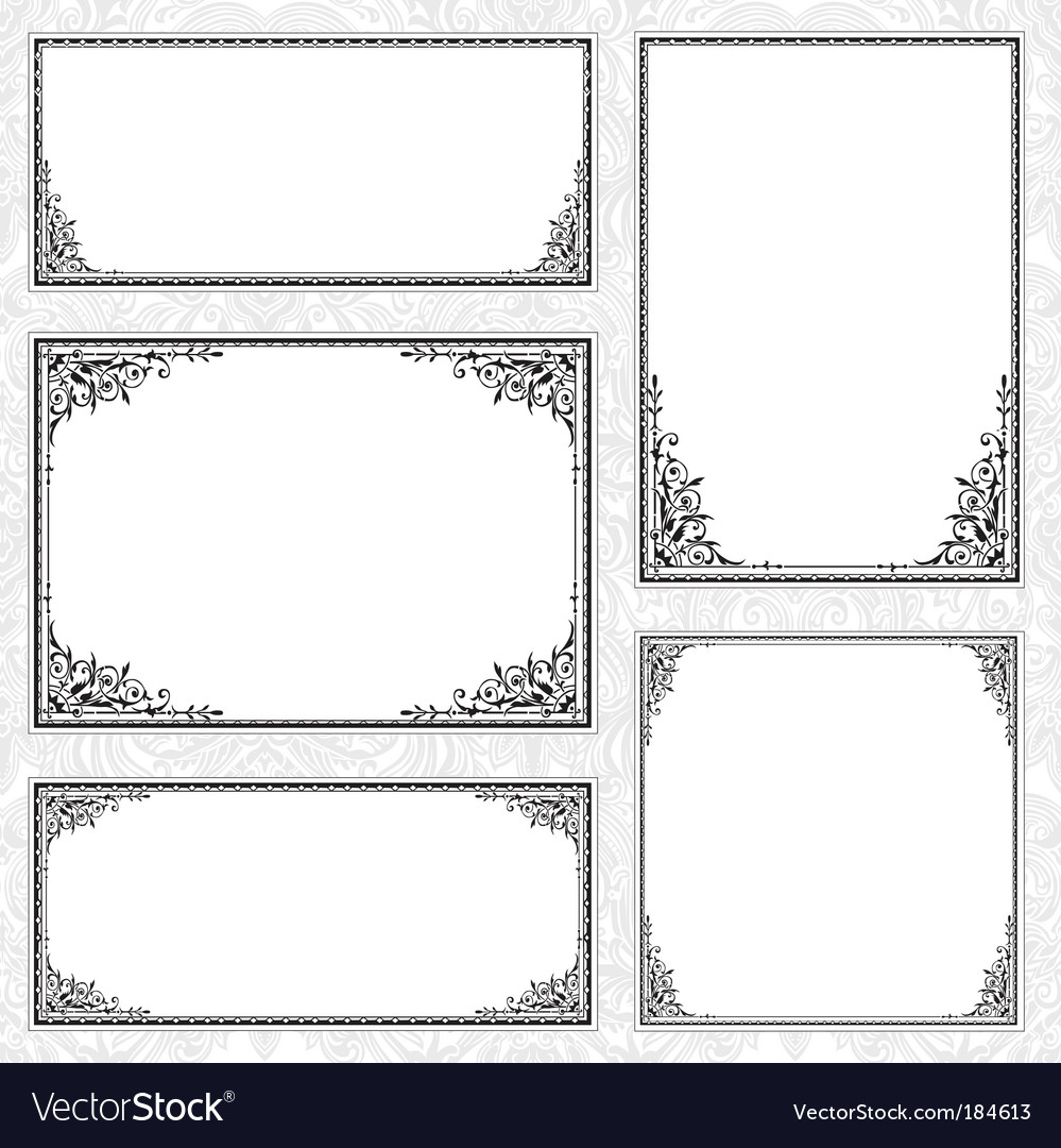 Decorative frame set and pattern Royalty Free Vector Image