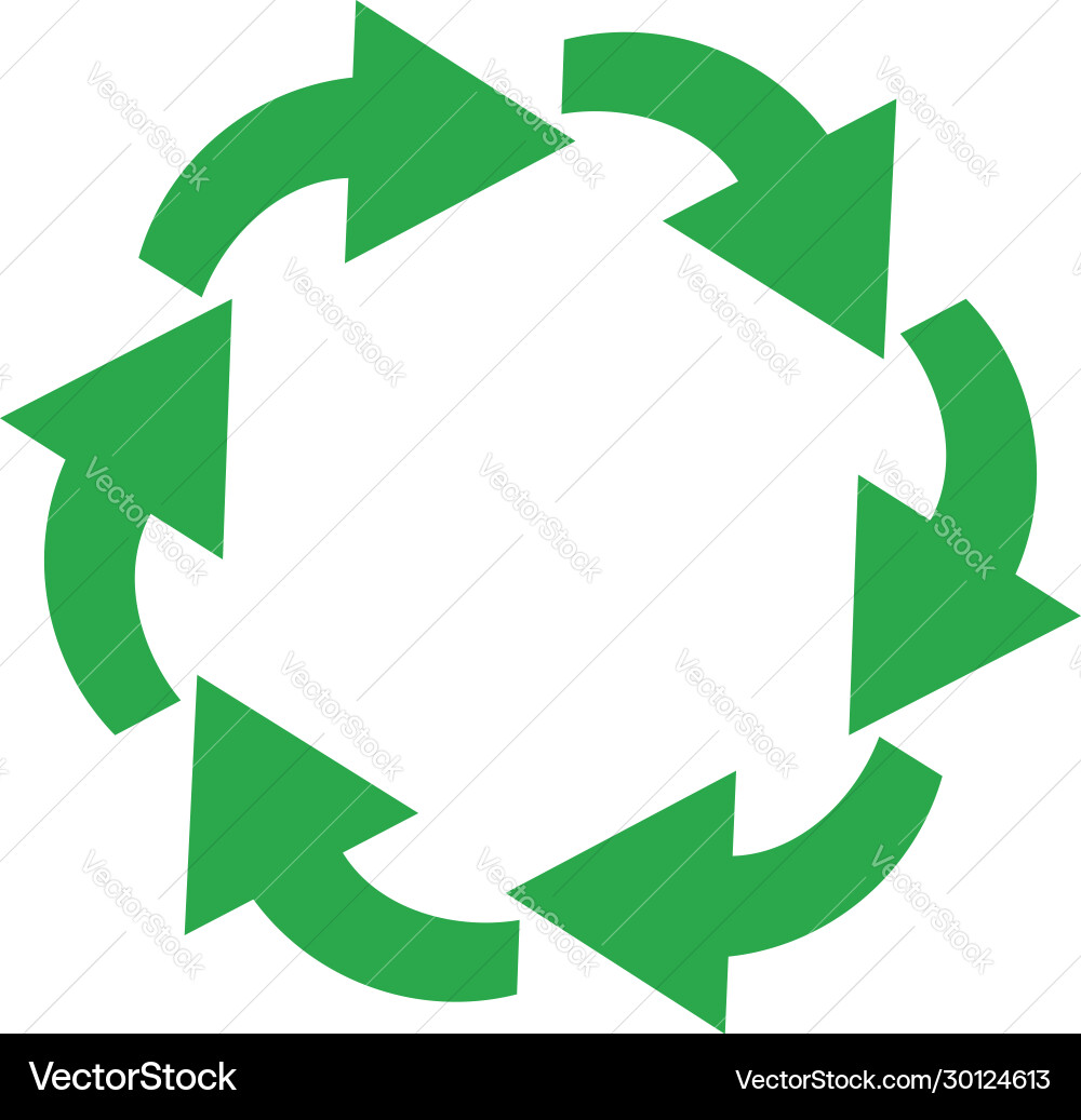 Green arrow recycle logo template design eps 10 Vector Image
