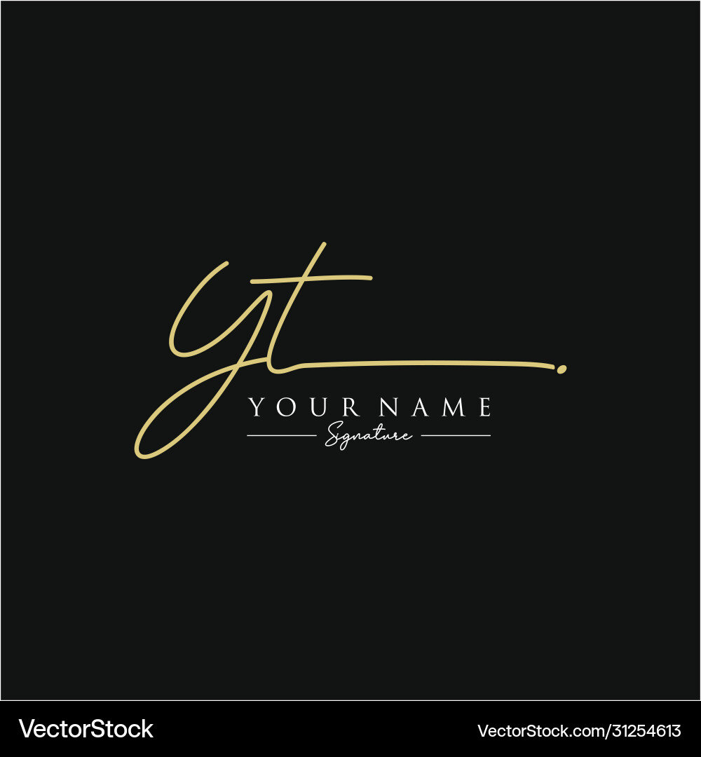 Letter gt signature logo template Royalty Free Vector Image