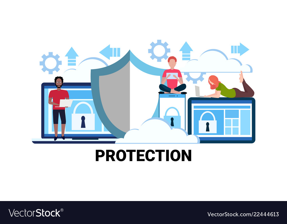 Online network security data protection concept Vector Image
