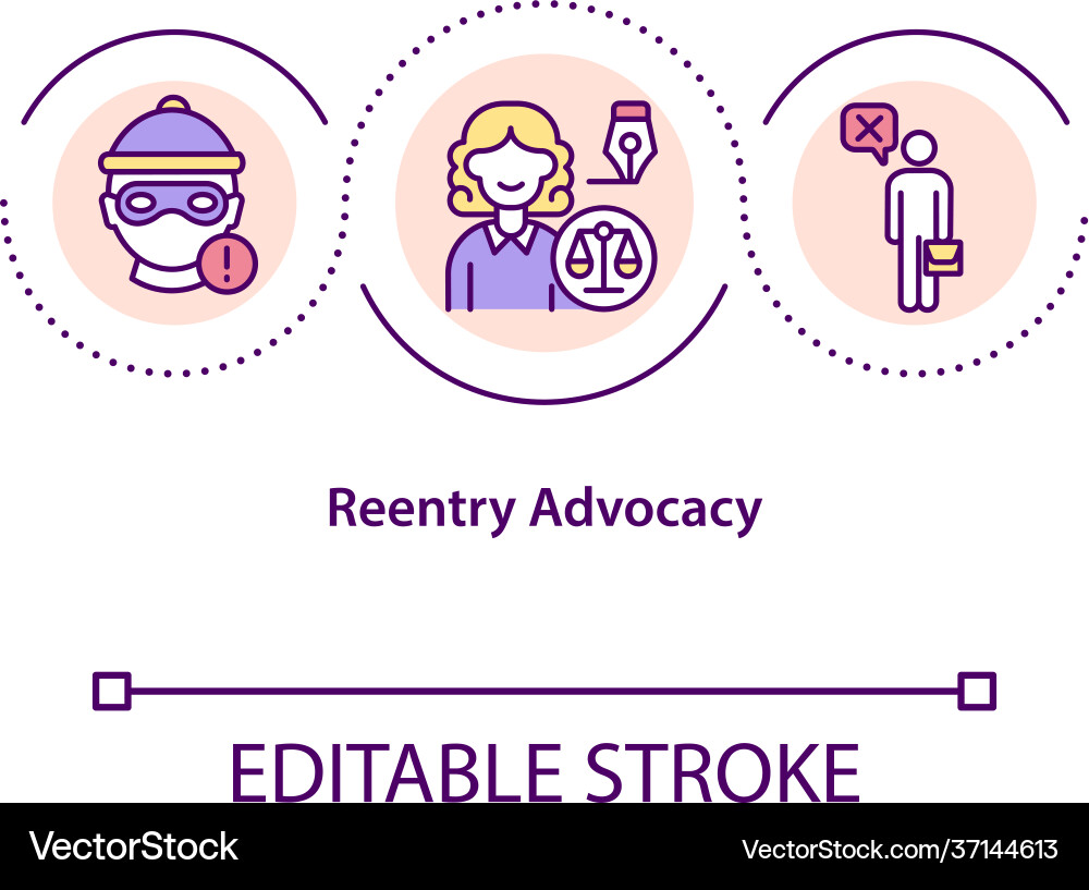 Reentry advocacy concept icon Royalty Free Vector Image