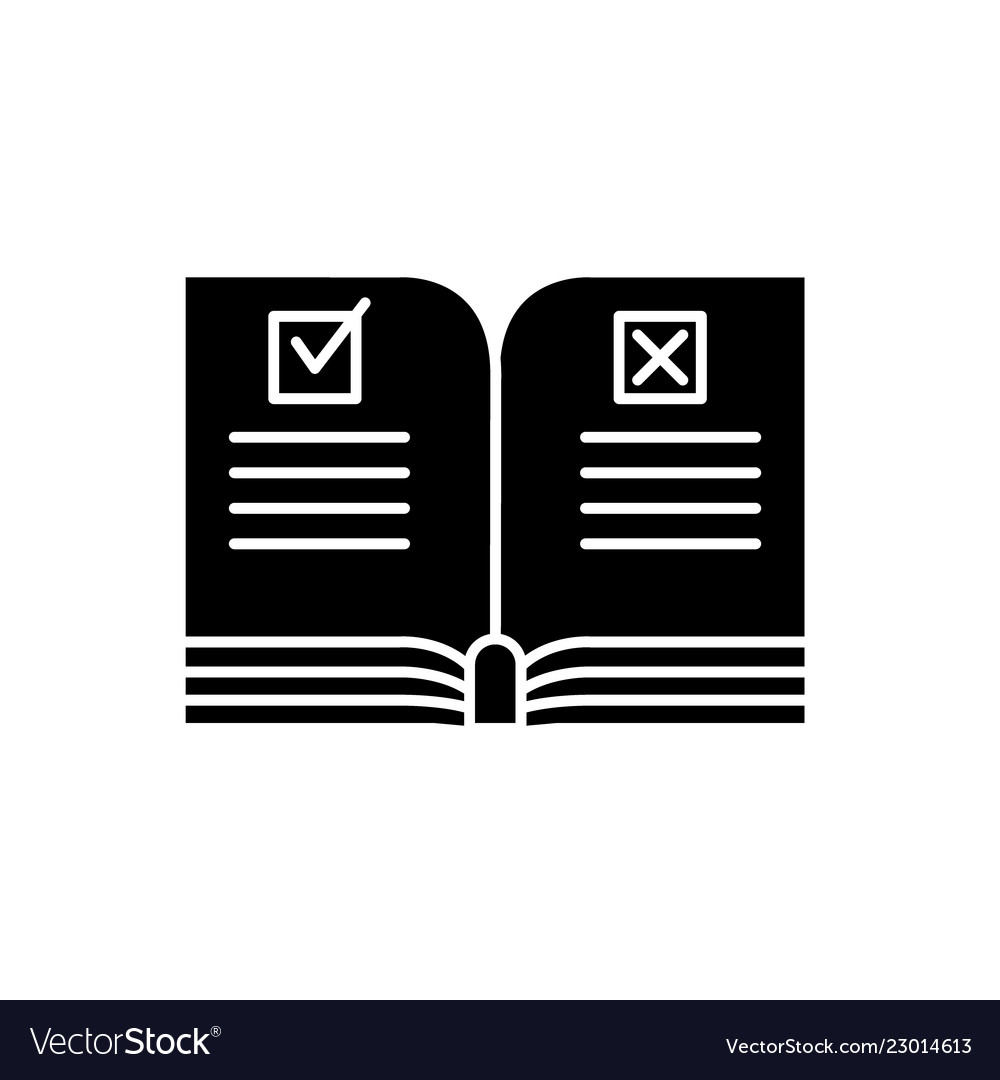 Rules black icon sign on isolated Royalty Free Vector Image