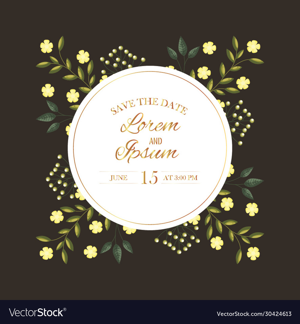 Save date circular frame Royalty Free Vector Image