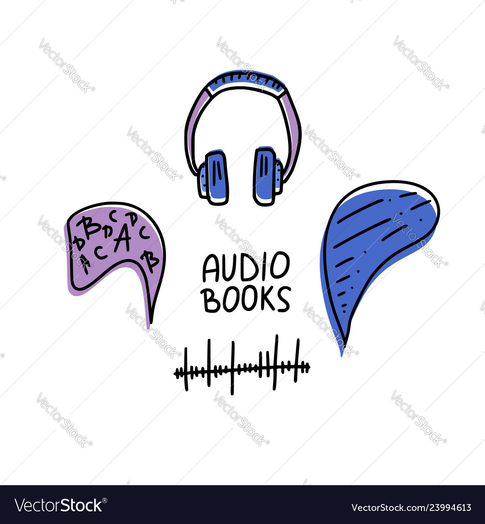 Set of audio books symbols Royalty Free Vector Image