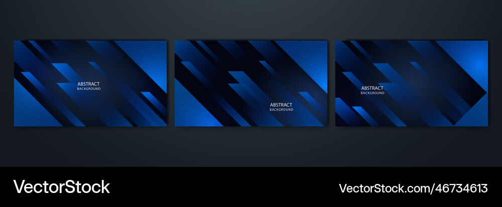 Set of modern realistic blue with shadow abstract Vector Image