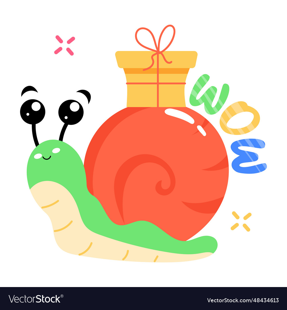 Snail gift Royalty Free Vector Image - VectorStock