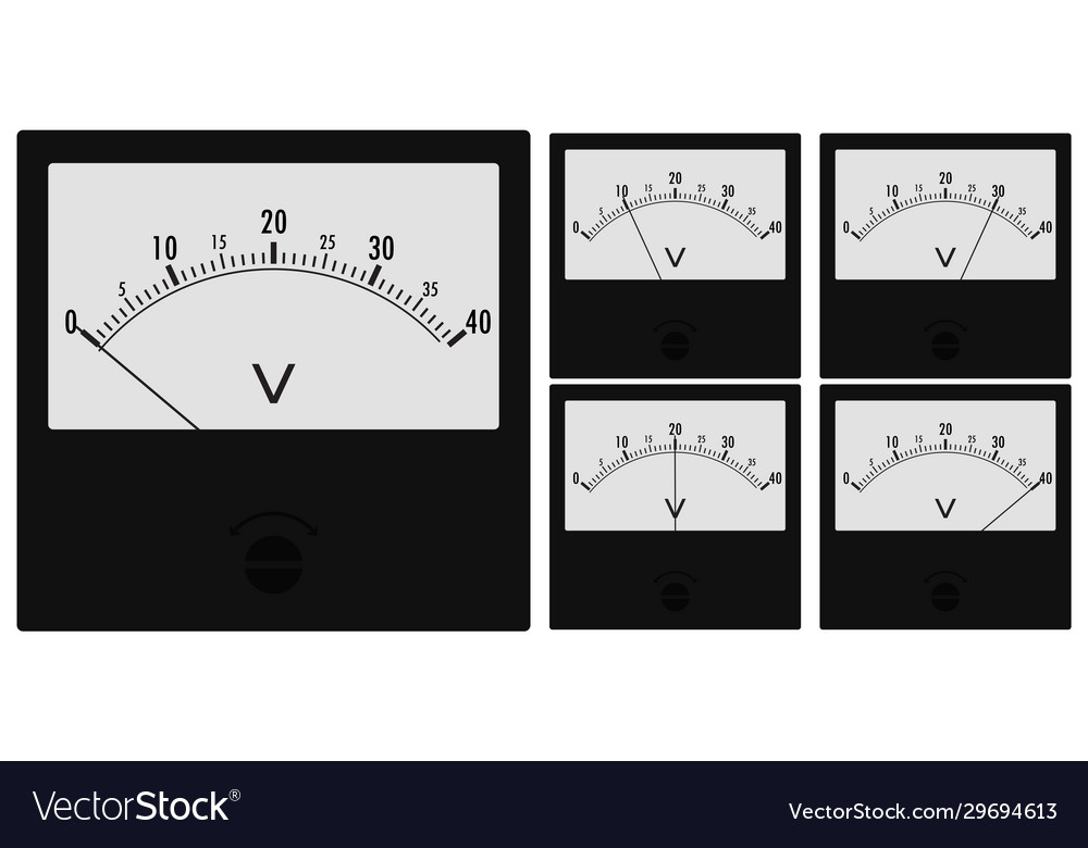 Voltmeter black measuring instruments Royalty Free Vector