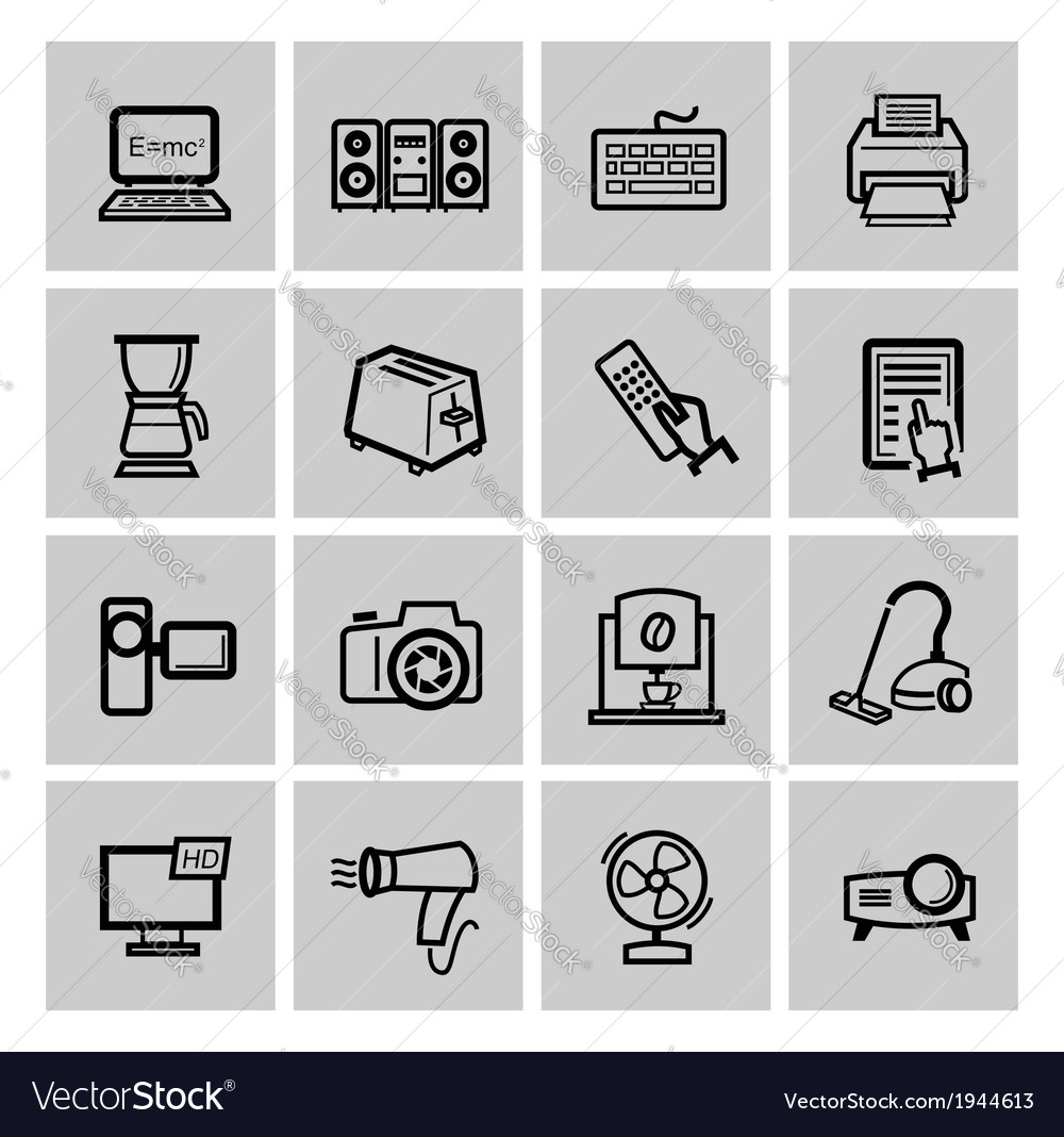 With set electronic devices Royalty Free Vector Image