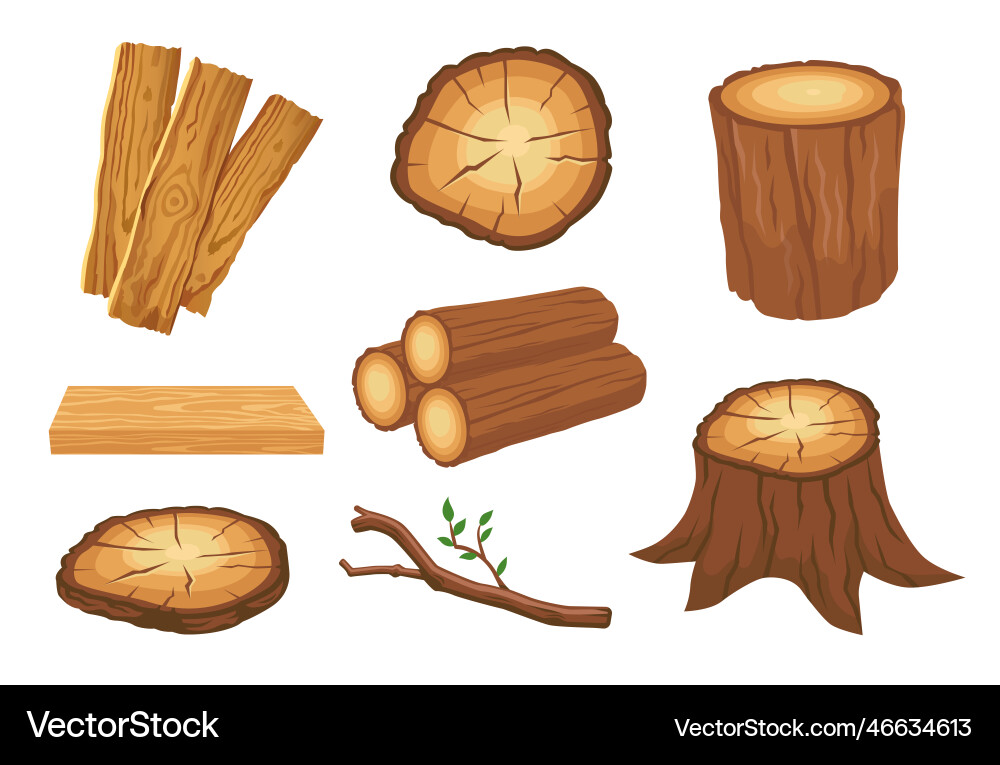Wood and timbers or lumber Royalty Free Vector Image