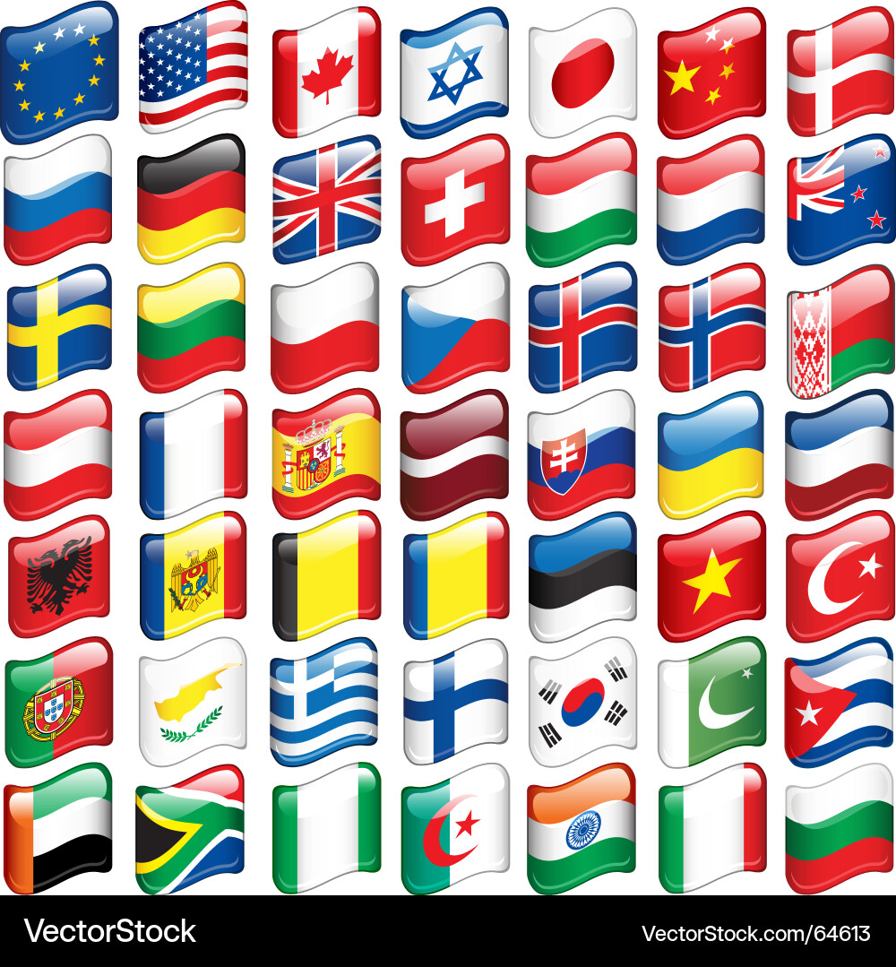 World Flags Collection Royalty Free Vector Image