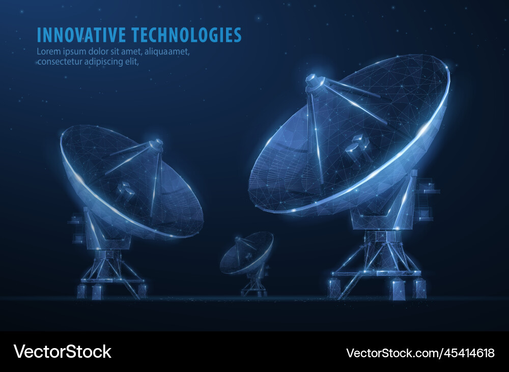 Abstract 3d satellite antenna radio Royalty Free Vector