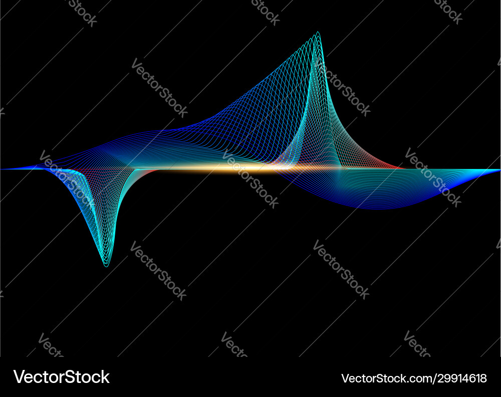 Abstract colorful wave element for music design Vector Image