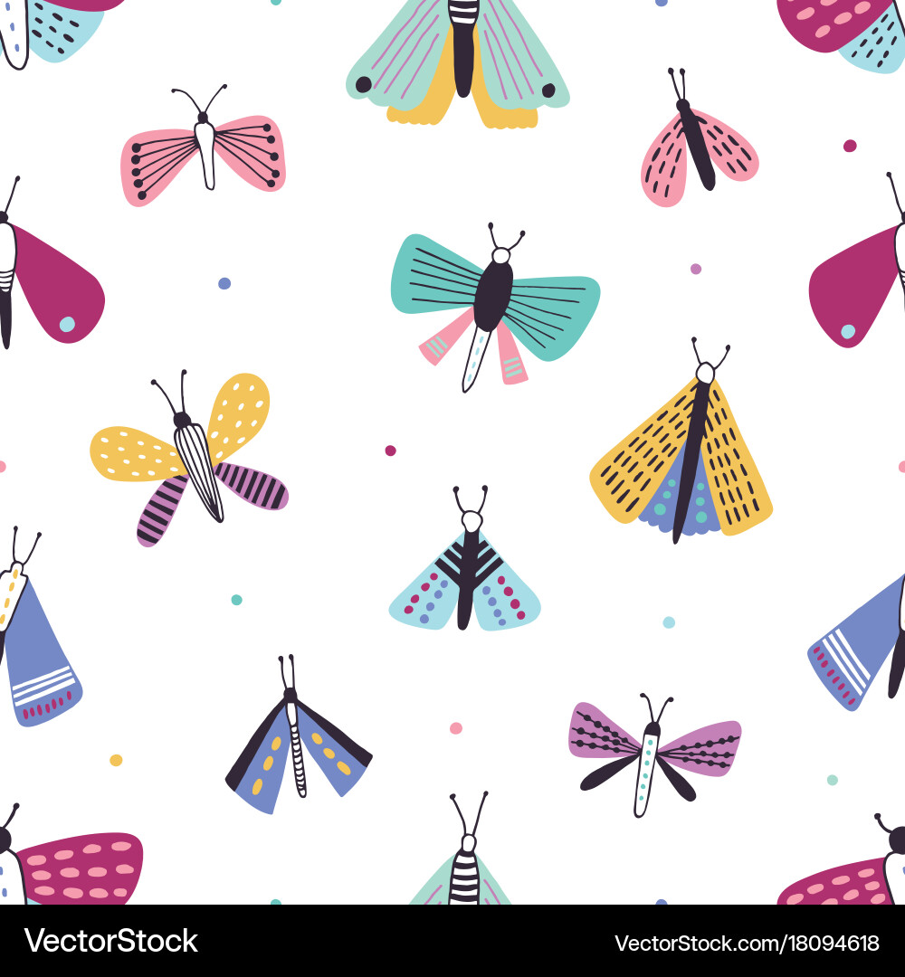 Beautiful seamless pattern with colorful cartoon Vector Image