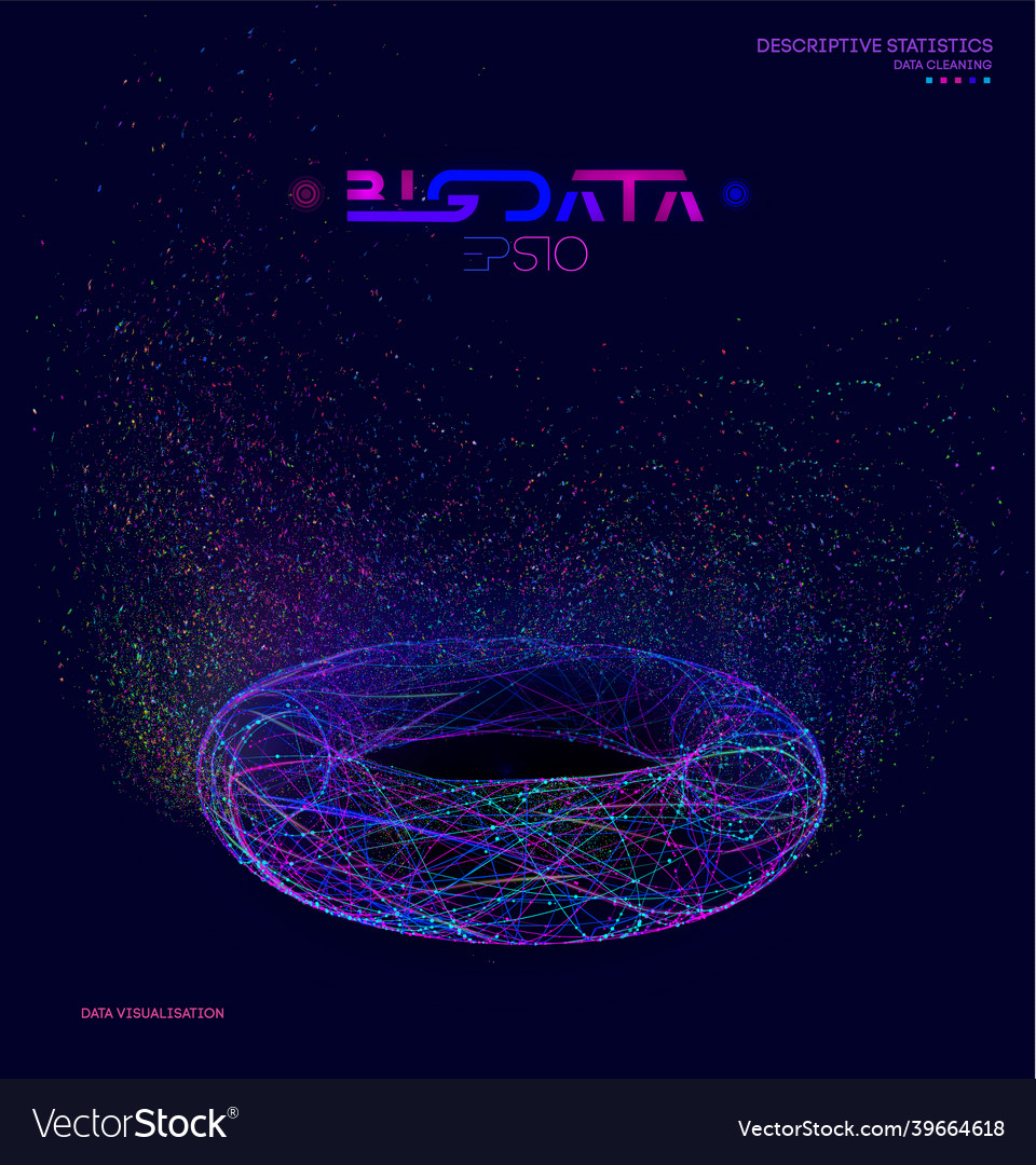 Big data particles information background Vector Image