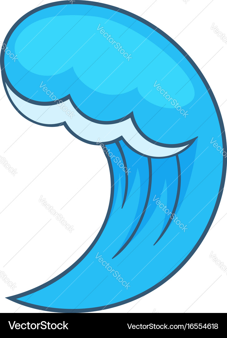 Blue water wave icon cartoon style Royalty Free Vector Image