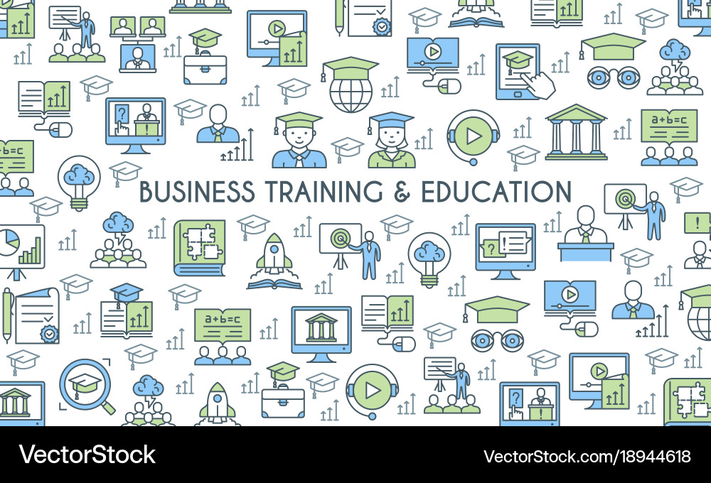 Business training and education banner Royalty Free Vector