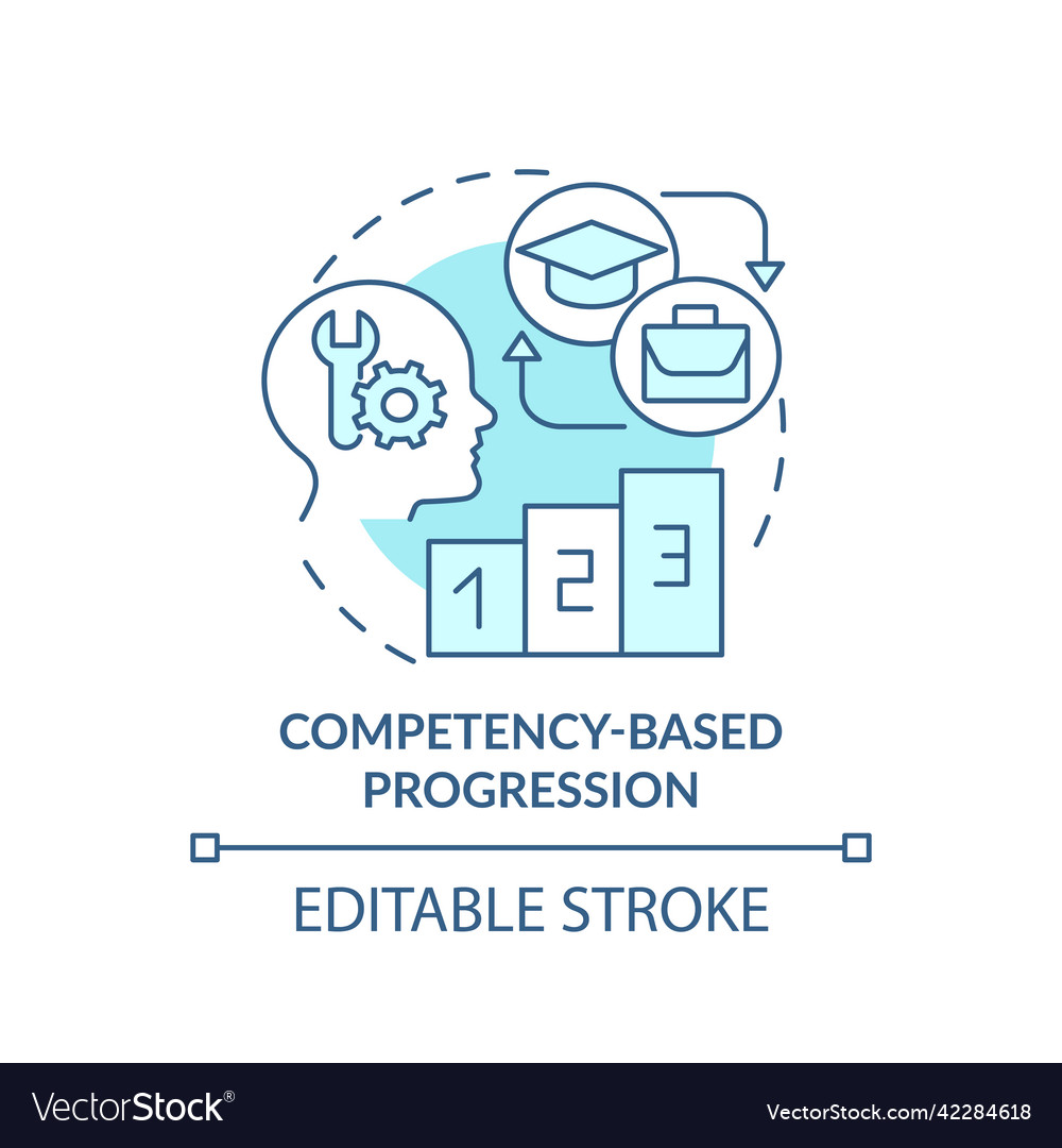 Competency based progression turquoise concept Vector Image