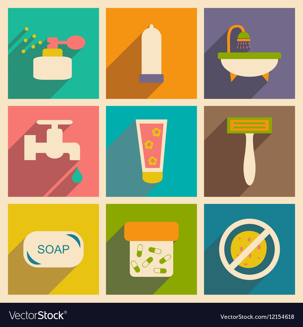 Flat with shadow concept and mobile application Vector Image