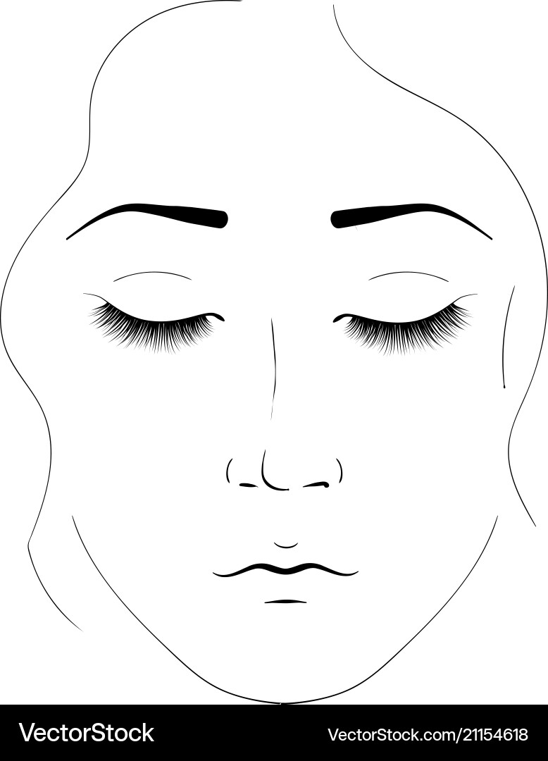 Girl face is created by black lines elegant Vector Image