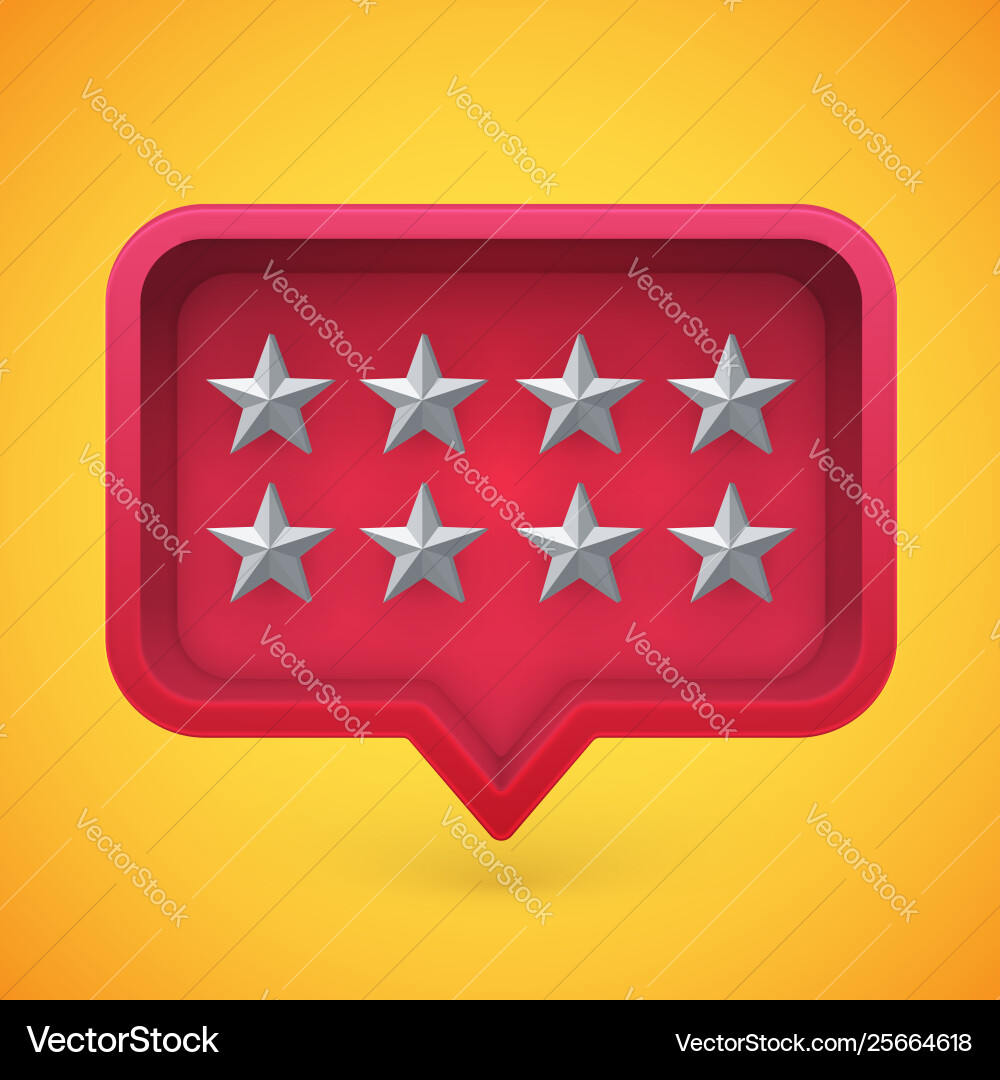 Grey rating stars in speech bubble Royalty Free Vector Image