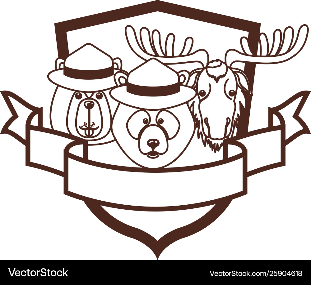 Moose bear and beaver animal canada design Vector Image