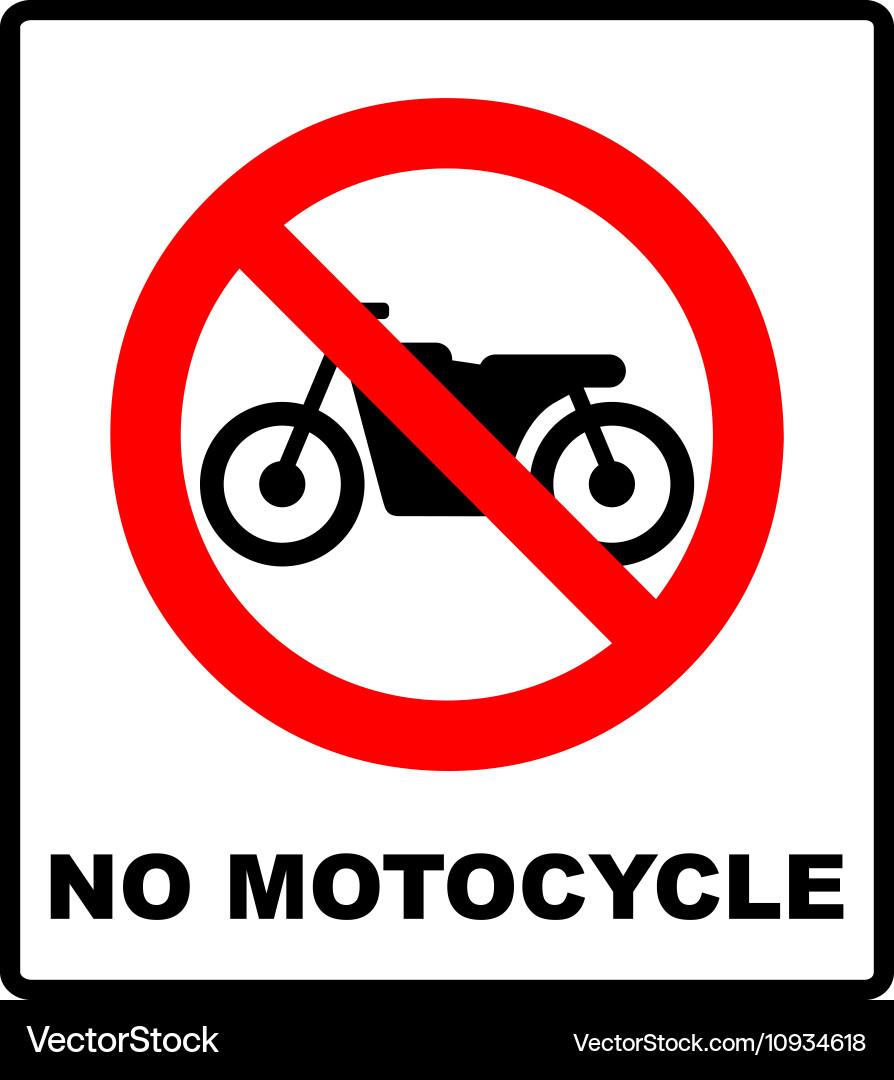 No motorcycle sign on white background Royalty Free Vector