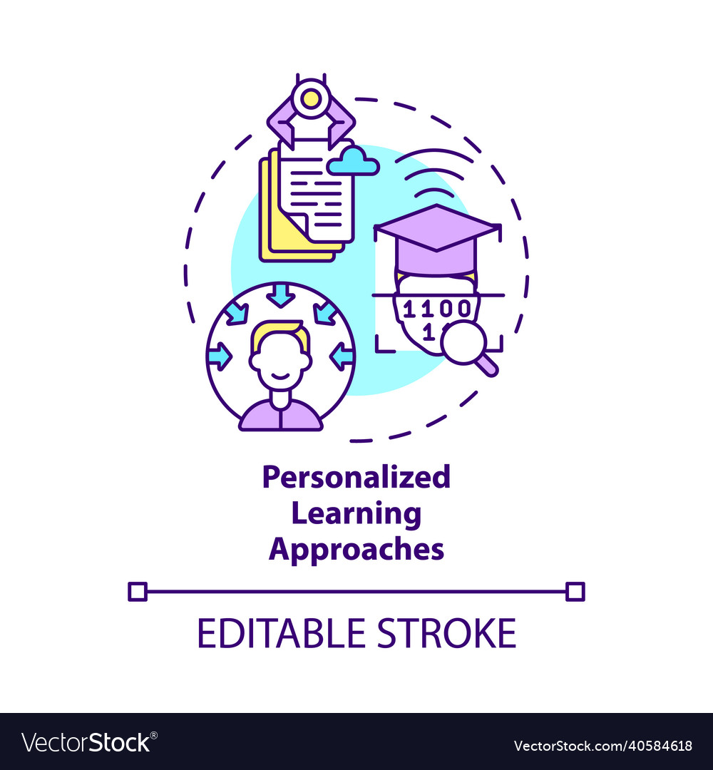 Personalized learning approaches concept icon Vector Image Personalized learning approaches concept icon Vector Image