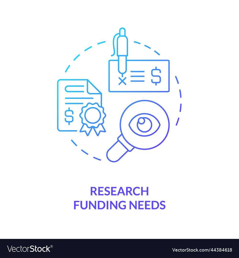 Research funding needs blue gradient concept icon Vector Image