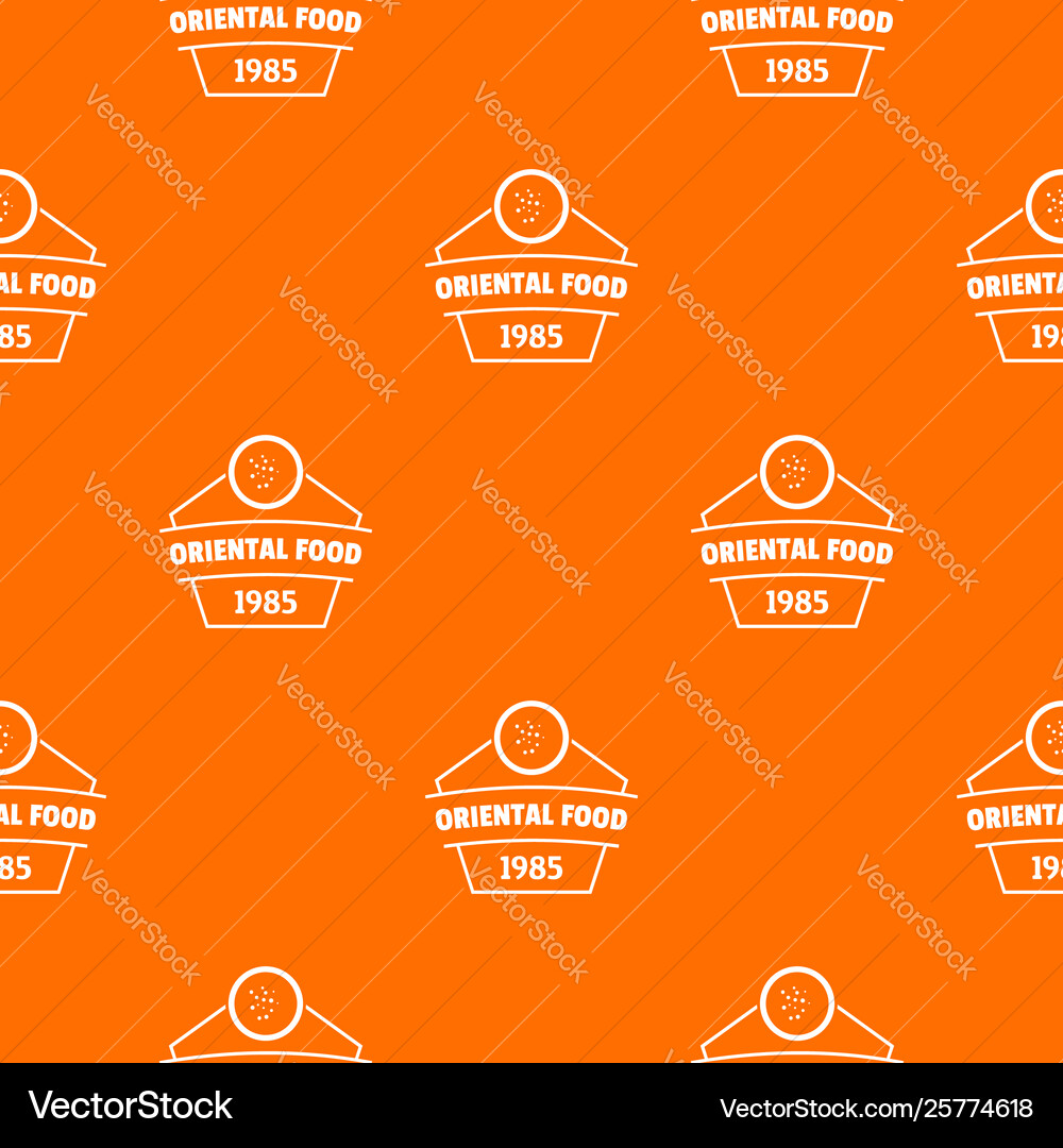 Traditional oriental food pattern orange Vector Image