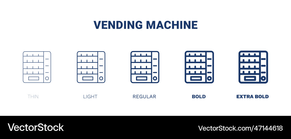 Vending machine icon thin light regular bold Vector Image