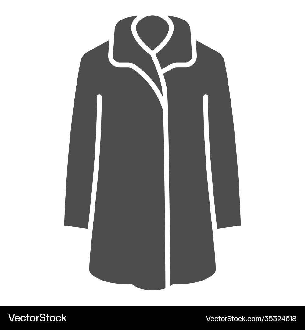Women fur coat solid icon winter clothes concept Vector Image