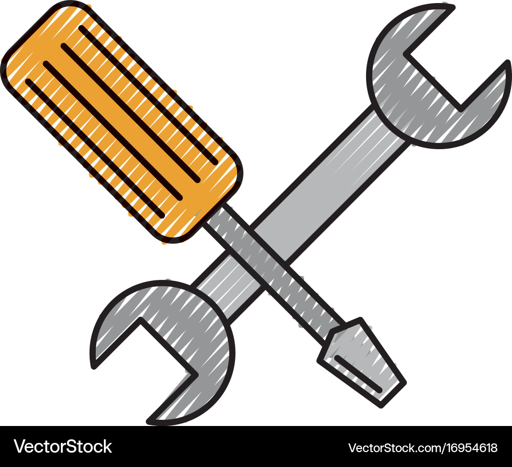 Wrench and screwdriver isolated icon Royalty Free Vector