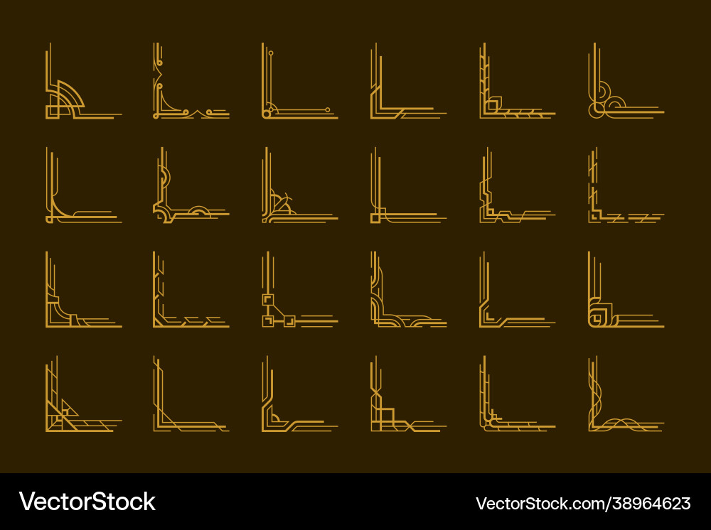 Art deco corners Royalty Free Vector Image - VectorStock