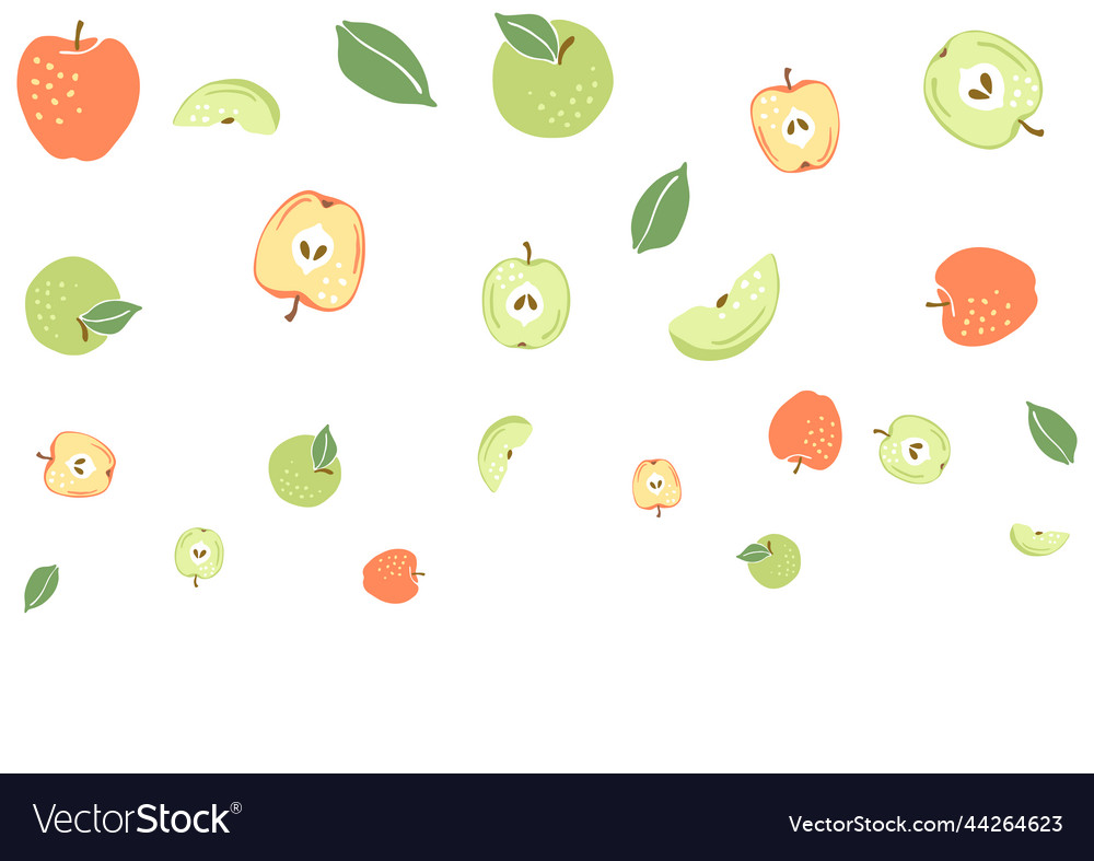 Background with ripe apples decorative fruits Vector Image