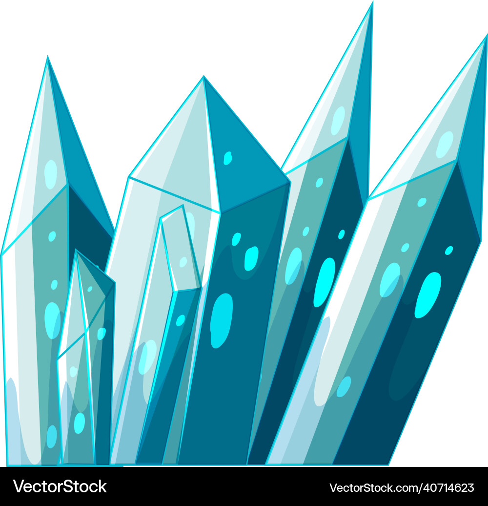 Blue crystal in cartoon style Royalty Free Vector Image