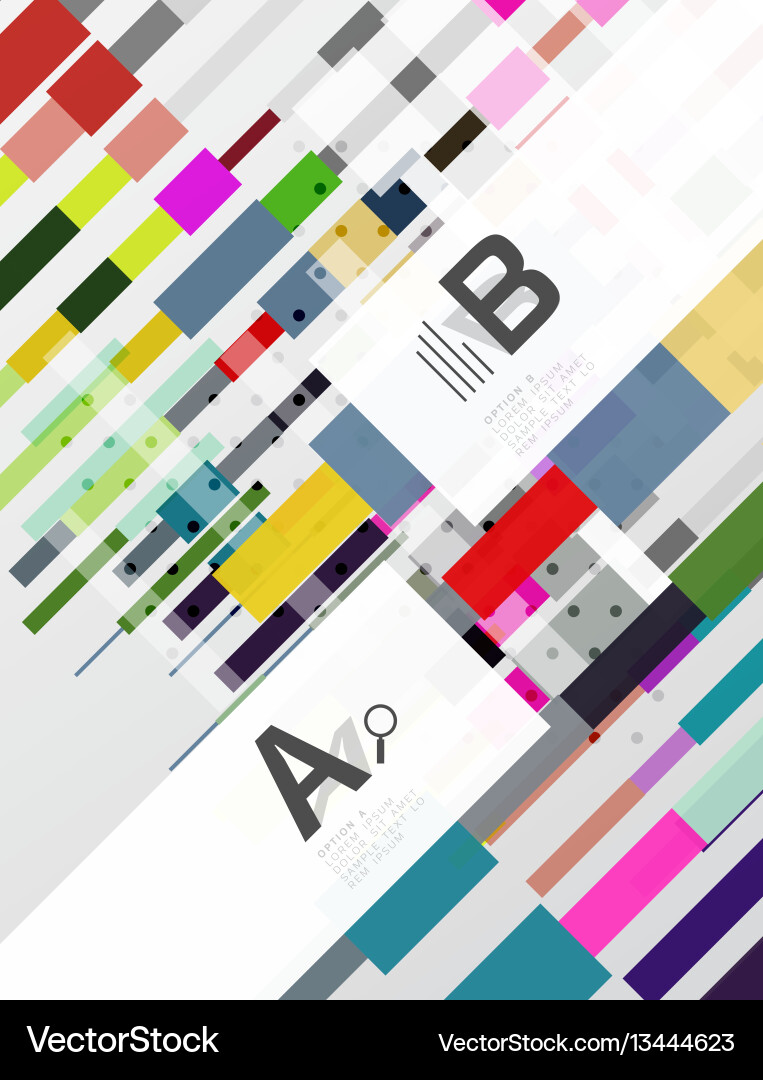 Colorful lines rectangles and stripes with option Vector Image