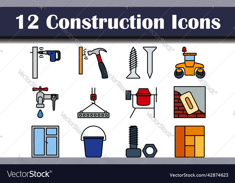 Construction icon set Royalty Free Vector Image