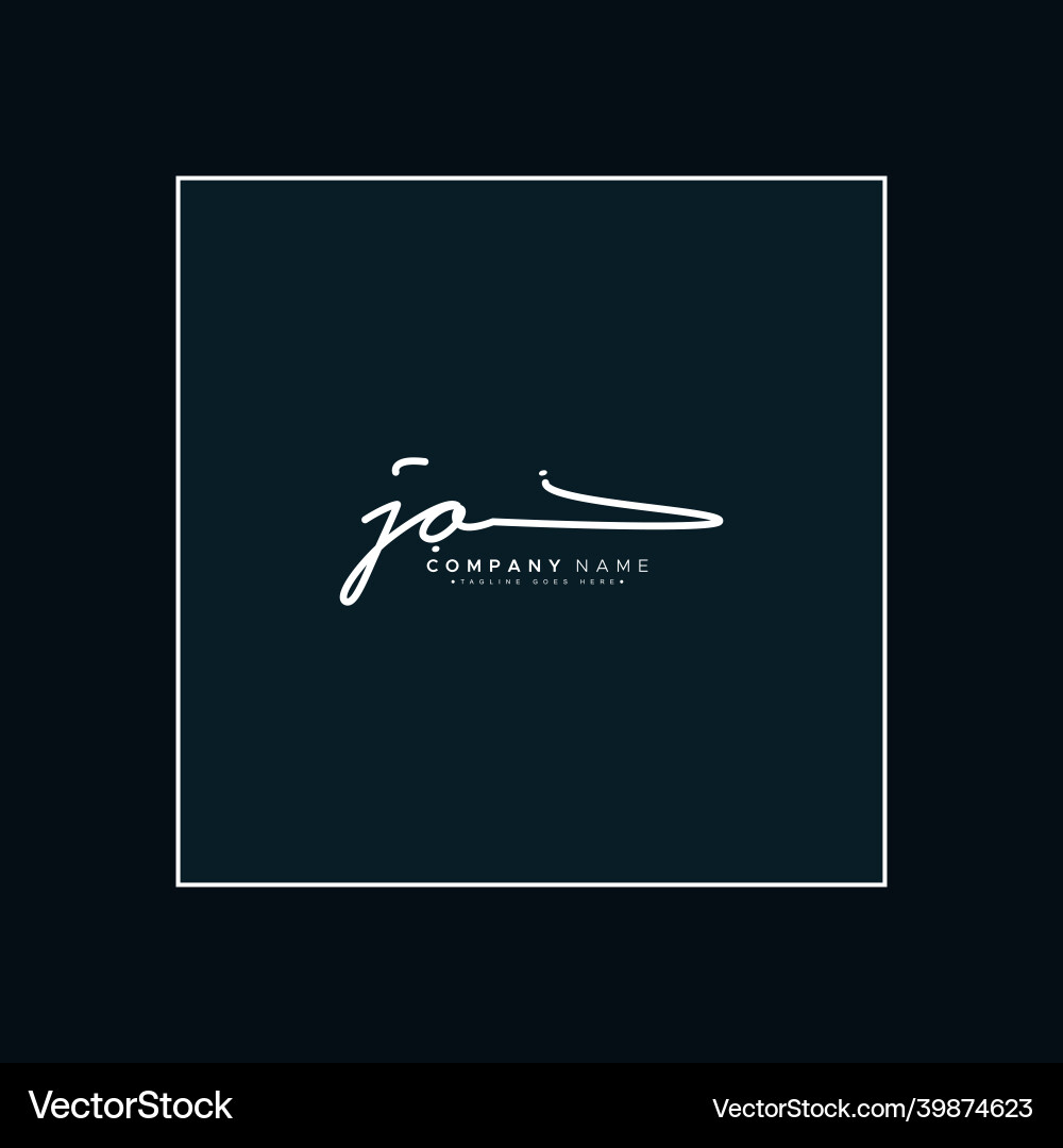 Initial letter jo logo - handwritten signature Vector Image