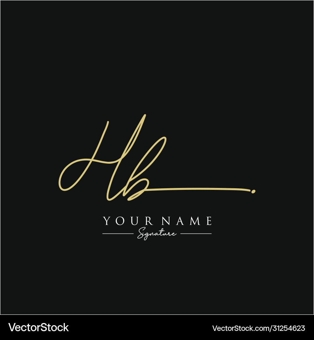 Letter hb signature logo template Royalty Free Vector Image