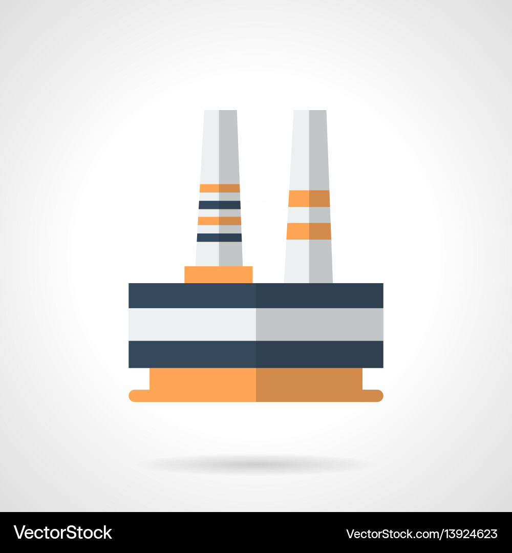 Metalworking plant flat color icon Royalty Free Vector Image